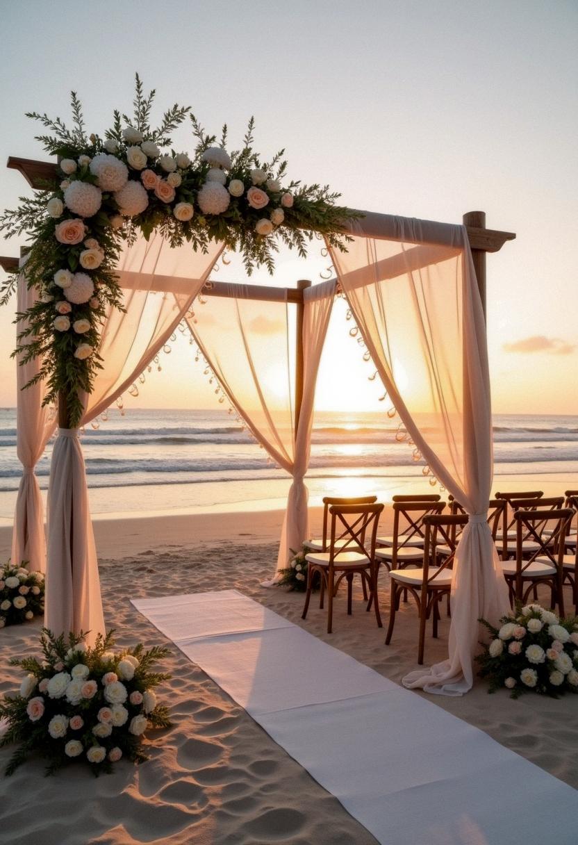 Elegant Wedding Beach Decorations Ideas - TheCharmingBride.com