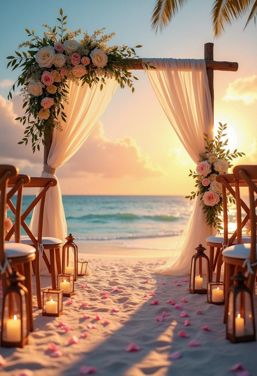 Elegant Wedding Beach Decorations Ideas - TheCharmingBride.com