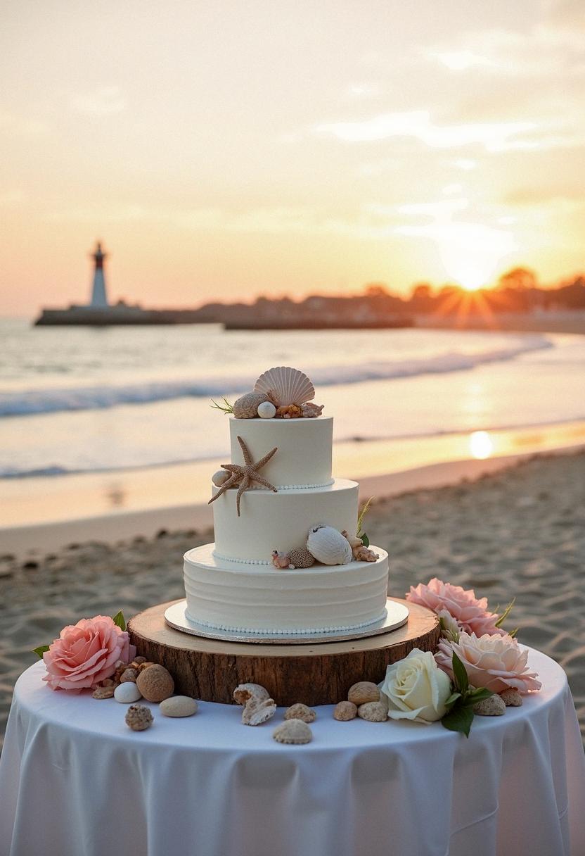 Dreamy Wedding Cake Beach Delights - TheCharmingBride.com