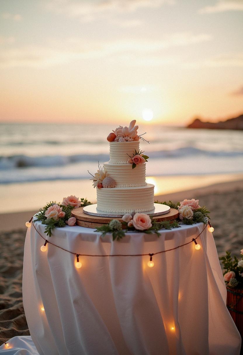 Dreamy Wedding Cake Beach Delights - TheCharmingBride.com