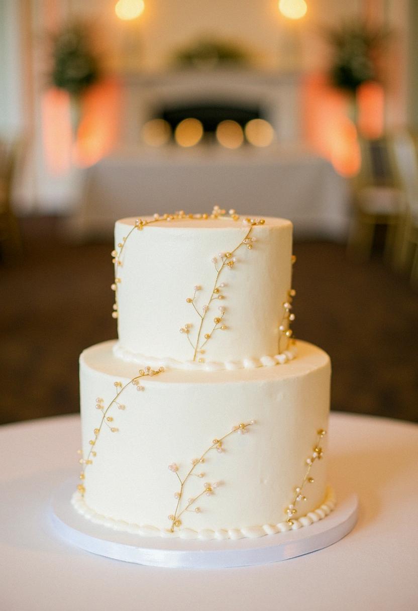 Elegant Wedding Cake Gold Designs - TheCharmingBride.com