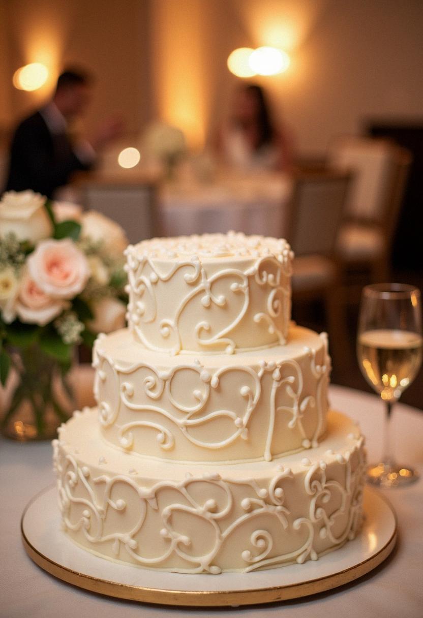 Elegant Wedding Cake Gold Designs - TheCharmingBride.com
