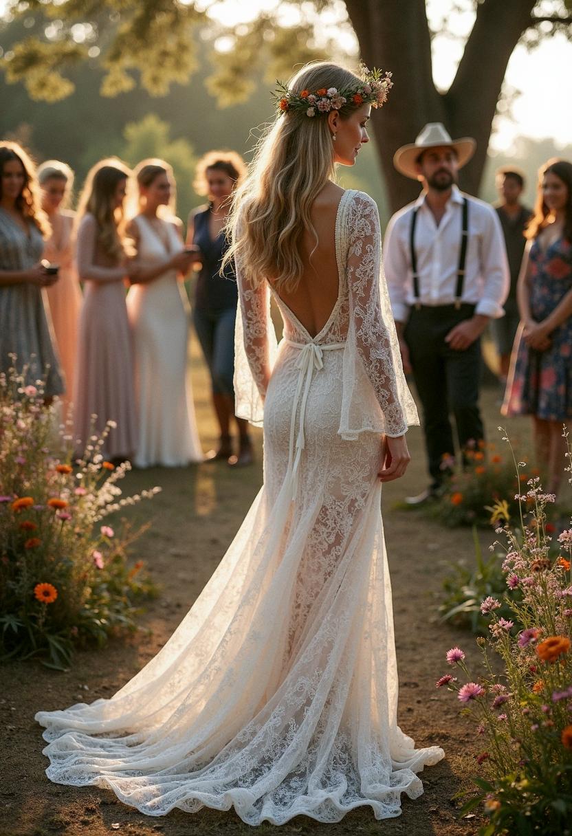 Boho Vibes: Wedding Dress Hippie Guide - TheCharmingBride.com