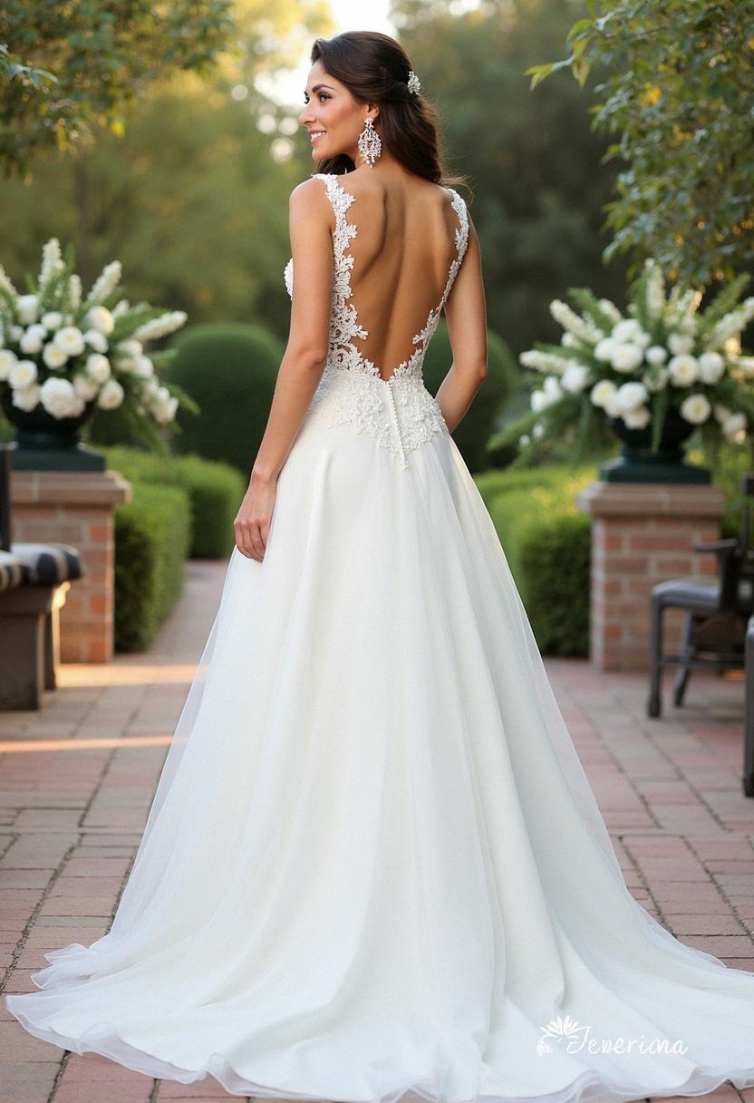 Stunning Wedding Dress Low Back Options - TheCharmingBride.com