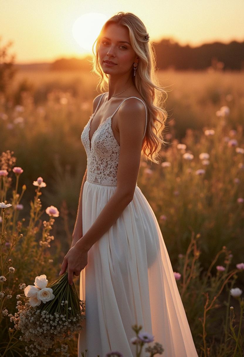 Modest Boho Wedding Dress Styles - TheCharmingBride.com