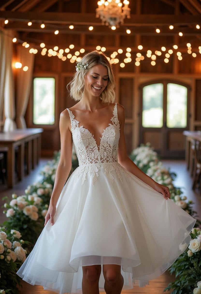 Short Wedding Dress Styles For Brides - TheCharmingBride.com