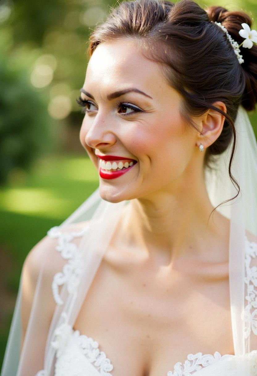Stunning Wedding Makeup: Red Lips Brides - TheCharmingBride.com