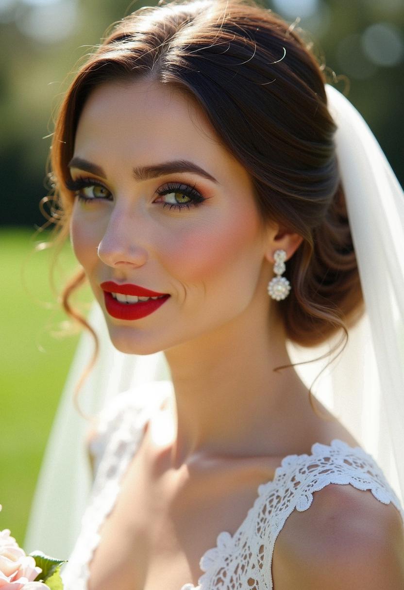 Stunning Wedding Makeup: Red Lips Brides - TheCharmingBride.com