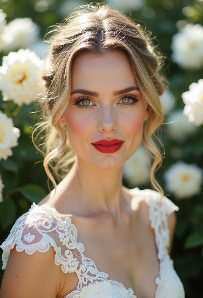 Stunning Wedding Makeup: Red Lips Brides - TheCharmingBride.com