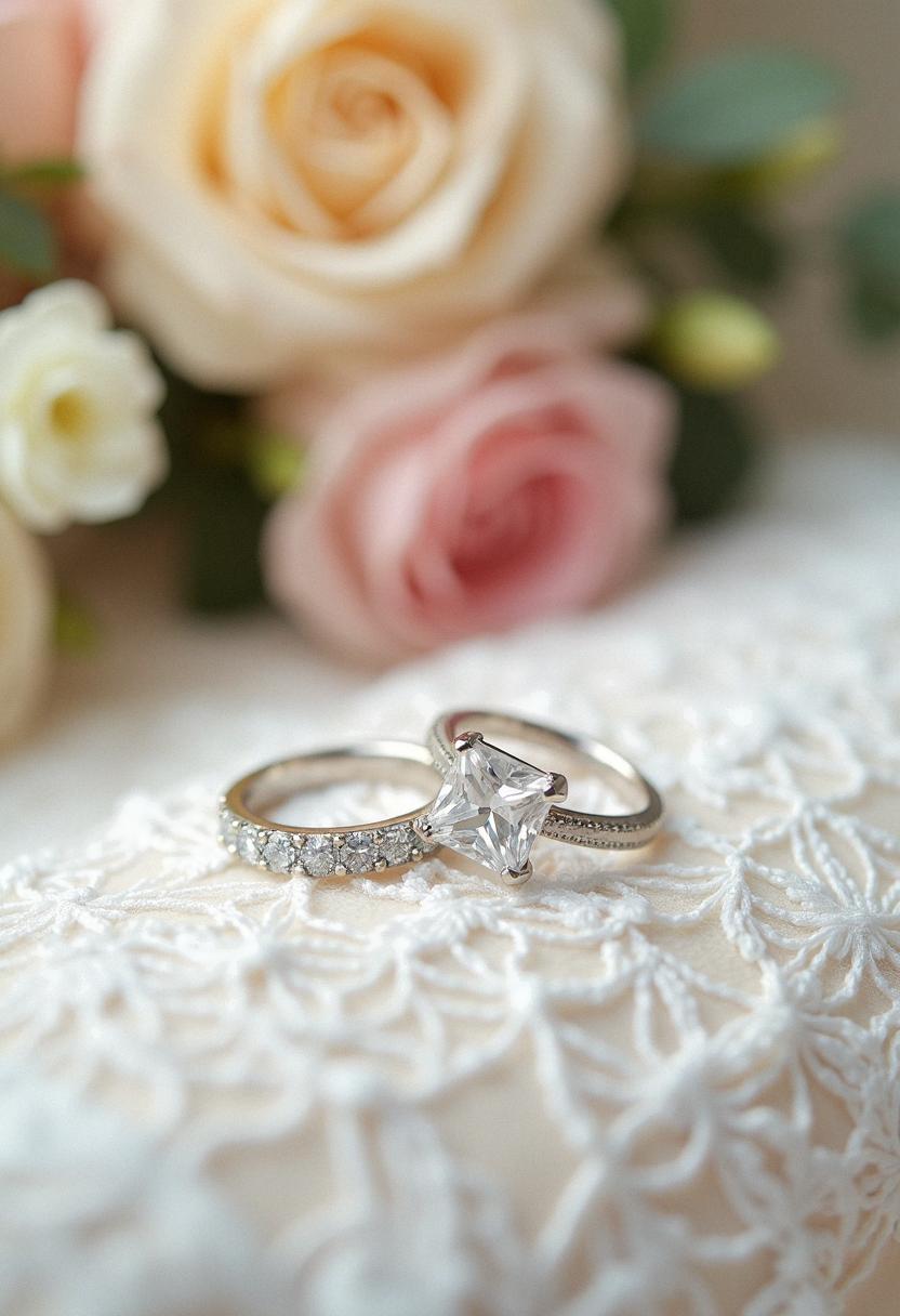 Stunning Wedding Rings Princess Cut Designs - TheCharmingBride.com